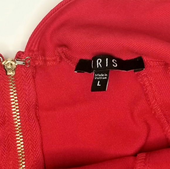 Iris Basic | Other | Iris Red V Neck Jumpsuit Nwt | Poshmark